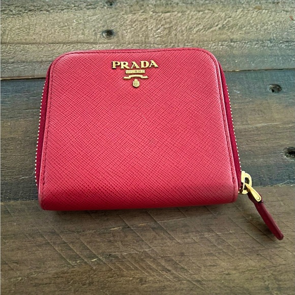 Prada | Bags | Prada Saffiano Leather Ziparound Coin Purse | Poshmark